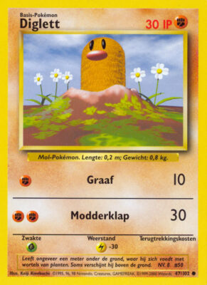 Wat is Diglett 47/102 uit Base Set NL waard? - Pokemonkaart.nl