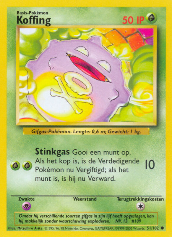 Wat is Koffing 51/102 uit Base Set NL waard? - Pokemonkaart.nl
