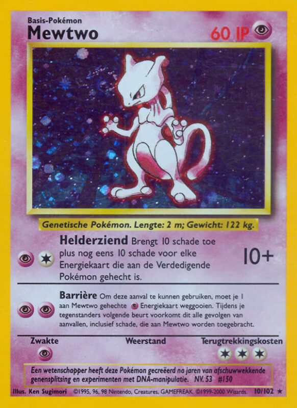 Wat is Mewtwo 10/102 uit Base Set NL waard? - Pokemonkaart.nl
