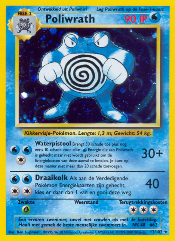 Wat is Poliwrath 13/102 uit Base Set NL waard? - Pokemonkaart.nl