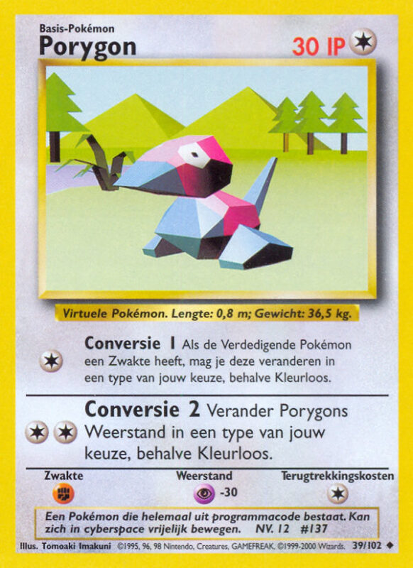 Wat is Porygon 39/102 uit Base Set NL waard? - Pokemonkaart.nl