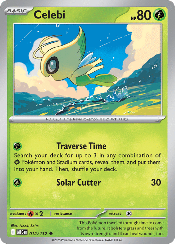 Wat is Celebi 12/132 uit Mega Evolution waard? - Pokemonkaart.nl
