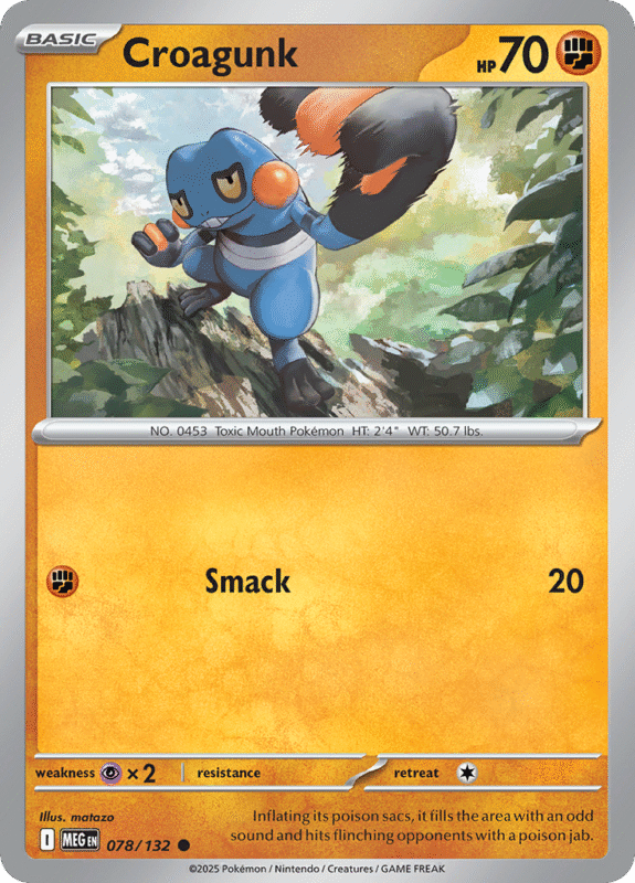 Wat is Croagunk 78/132 uit Mega Evolution waard? - Pokemonkaart.nl