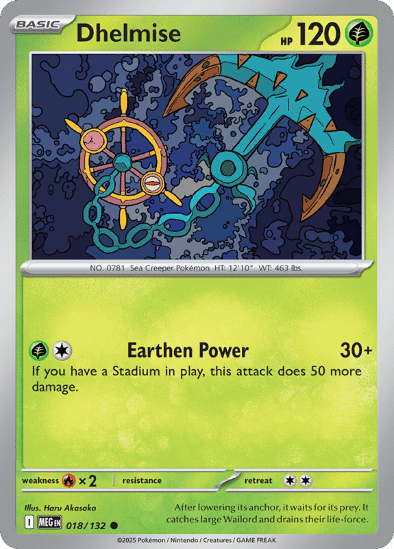 Wat is Dhelmise 18/132 uit Mega Evolution waard? - Pokemonkaart.nl