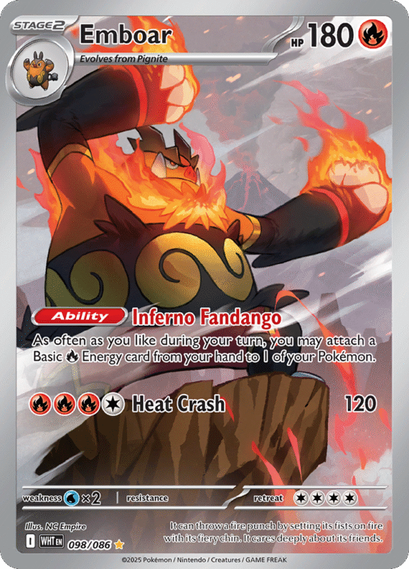 Wat is Emboar 098/086 uit White Flare waard? - Pokemonkaart.nl