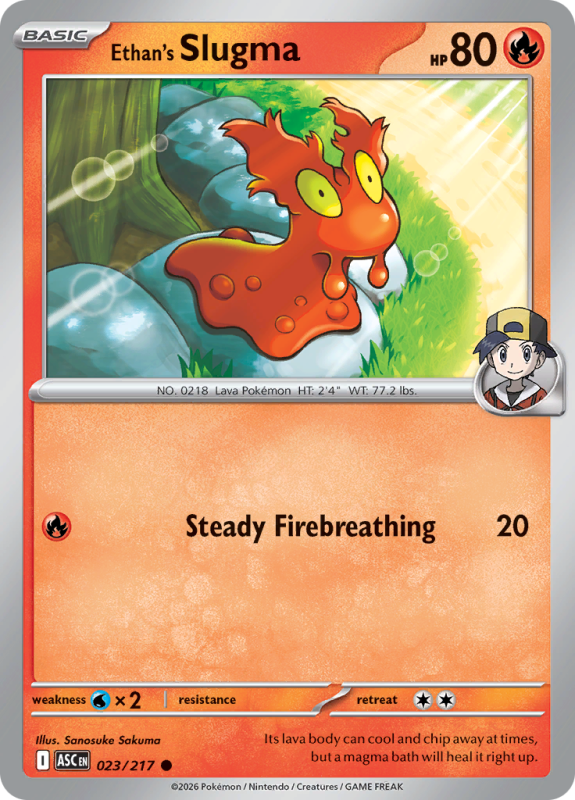 Wat is Ethan's Slugma 023/217 uit Ascended Heroes waard? - Pokemonkaart.nl