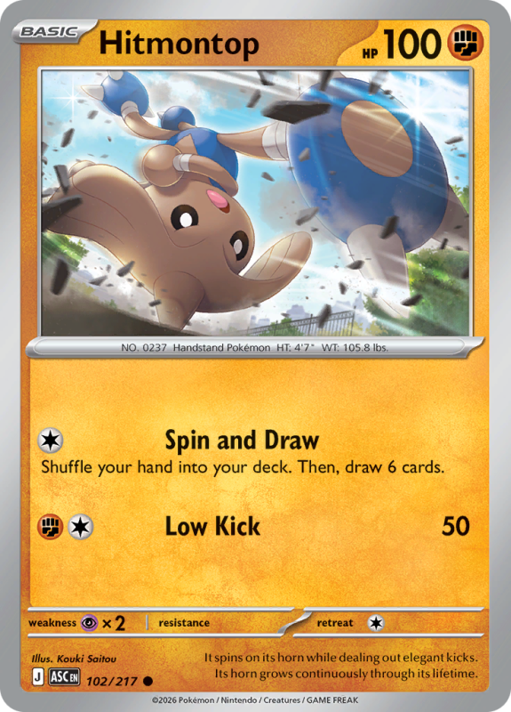 Wat is Hitmontop 102/217 uit Ascended Heroes waard? - Pokemonkaart.nl