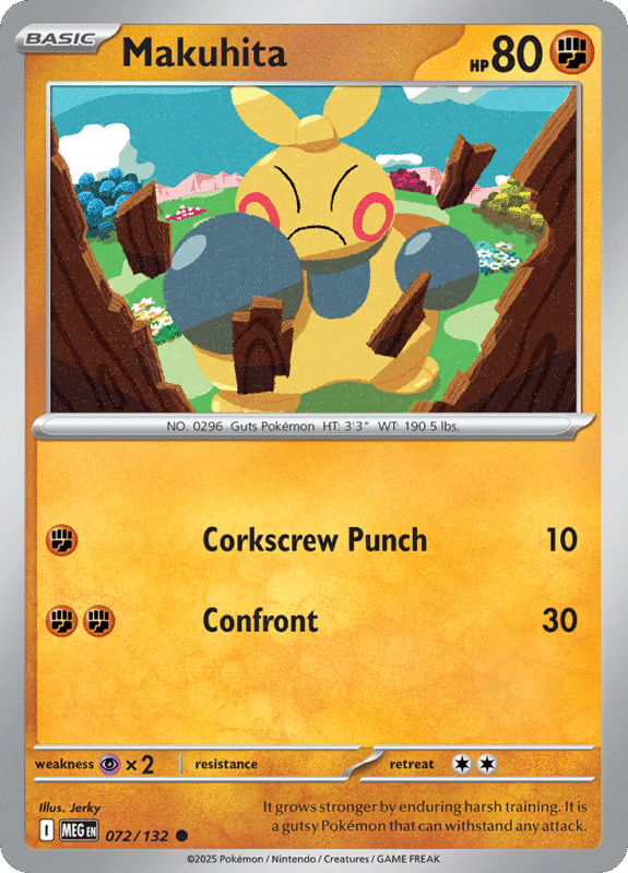 Wat is Makuhita 72/132 uit Mega Evolution waard? - Pokemonkaart.nl