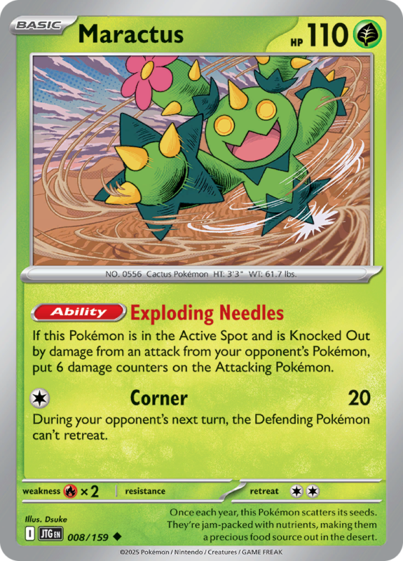 Wat is Maractus 008/159 uit Journey Together waard? - Pokemonkaart.nl