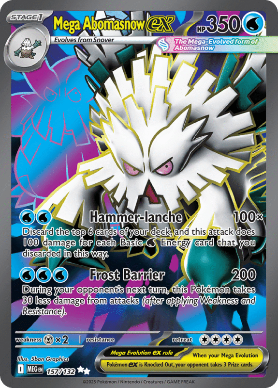 Wat is Mega Abomasnow ex 157/132 uit Mega Evolution waard? - Pokemonkaart.nl