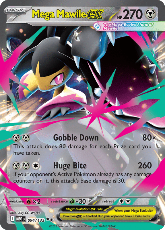 Wat is Mega Mawile ex 94/132 uit Mega Evolution waard? - Pokemonkaart.nl