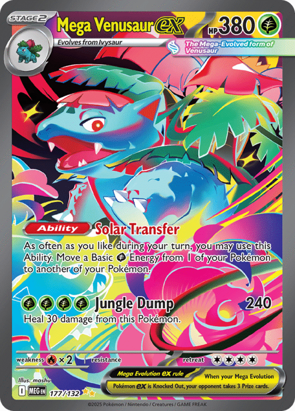 Wat is Mega Venusaur ex 177/132 uit Mega Evolution waard? - Pokemonkaart.nl