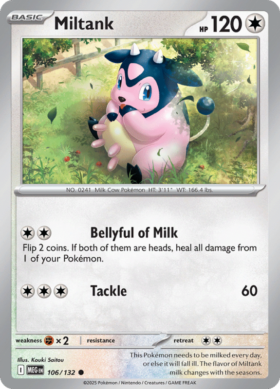 Wat is Miltank 106/132 uit Mega Evolution waard? - Pokemonkaart.nl