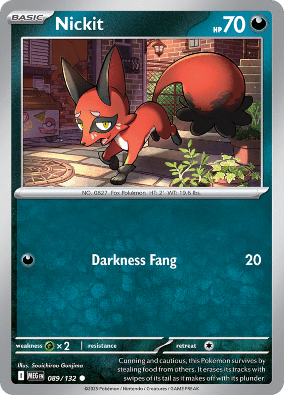 Wat is Nickit 89/132 uit Mega Evolution waard? - Pokemonkaart.nl