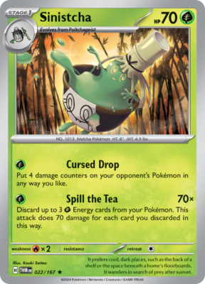 Wat is Sinistcha 022/167 uit Twilight Masquerade waard? - Pokemonkaart.nl