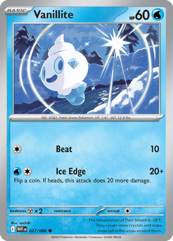 Wat is Vanillite 027/086 uit White Flare waard? - Pokemonkaart.nl