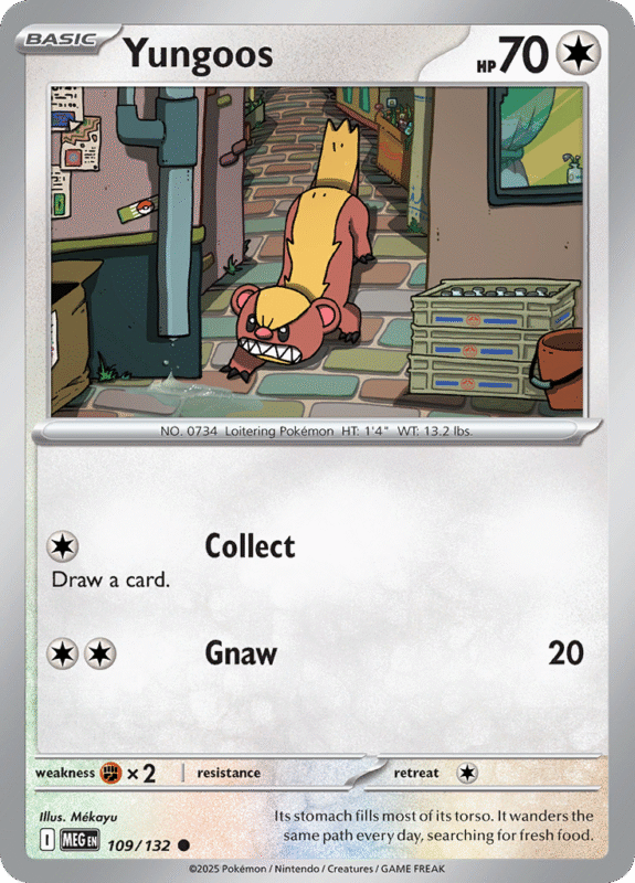 Wat is Yungoos 109/132 uit Mega Evolution waard? - Pokemonkaart.nl